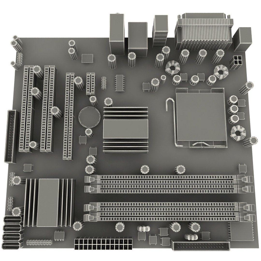 computer components card 3d model