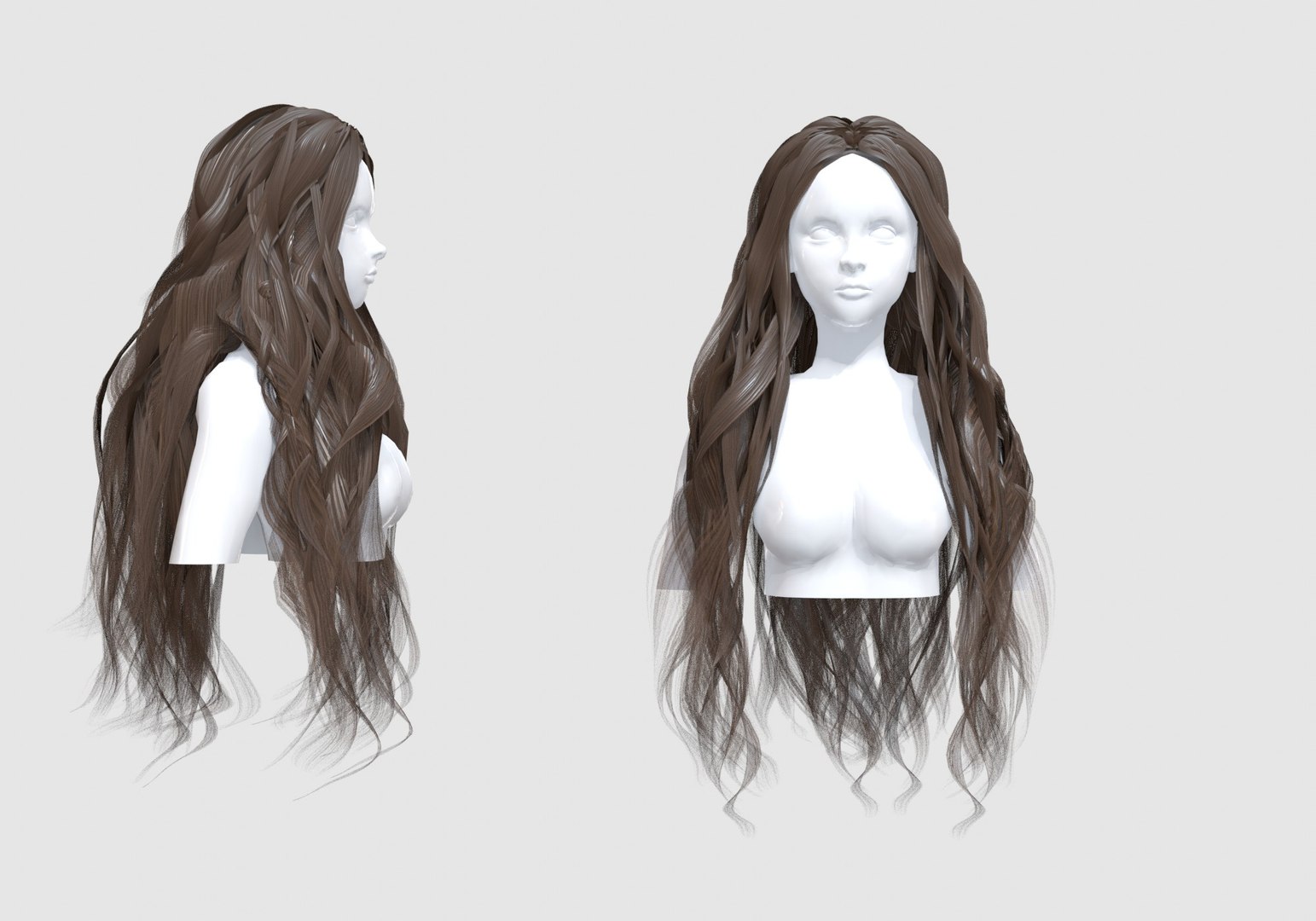 Basic Female Hair Model Turbosquid 1961074