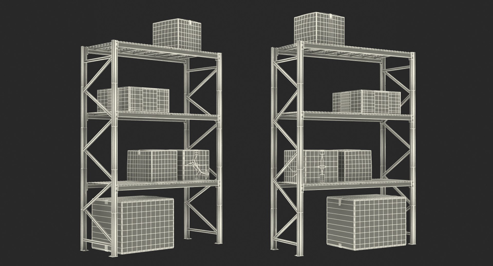 3D pallet rack boxes - TurboSquid 1329658