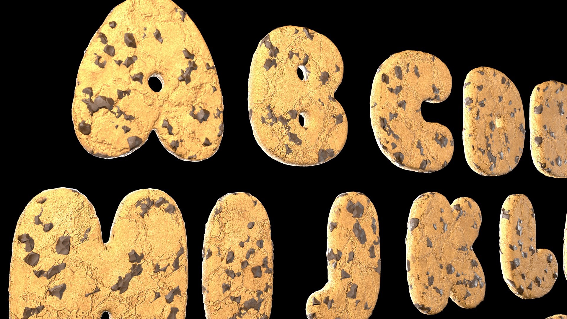 Cookie Letter Typeface Model - TurboSquid 1670297