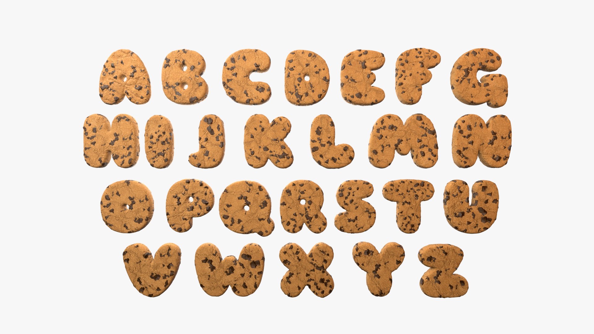 Cookie Letter Typeface Model - TurboSquid 1670297