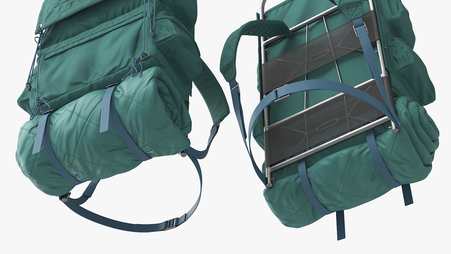 Hiking Backpack With Frame Model - TurboSquid 2410900