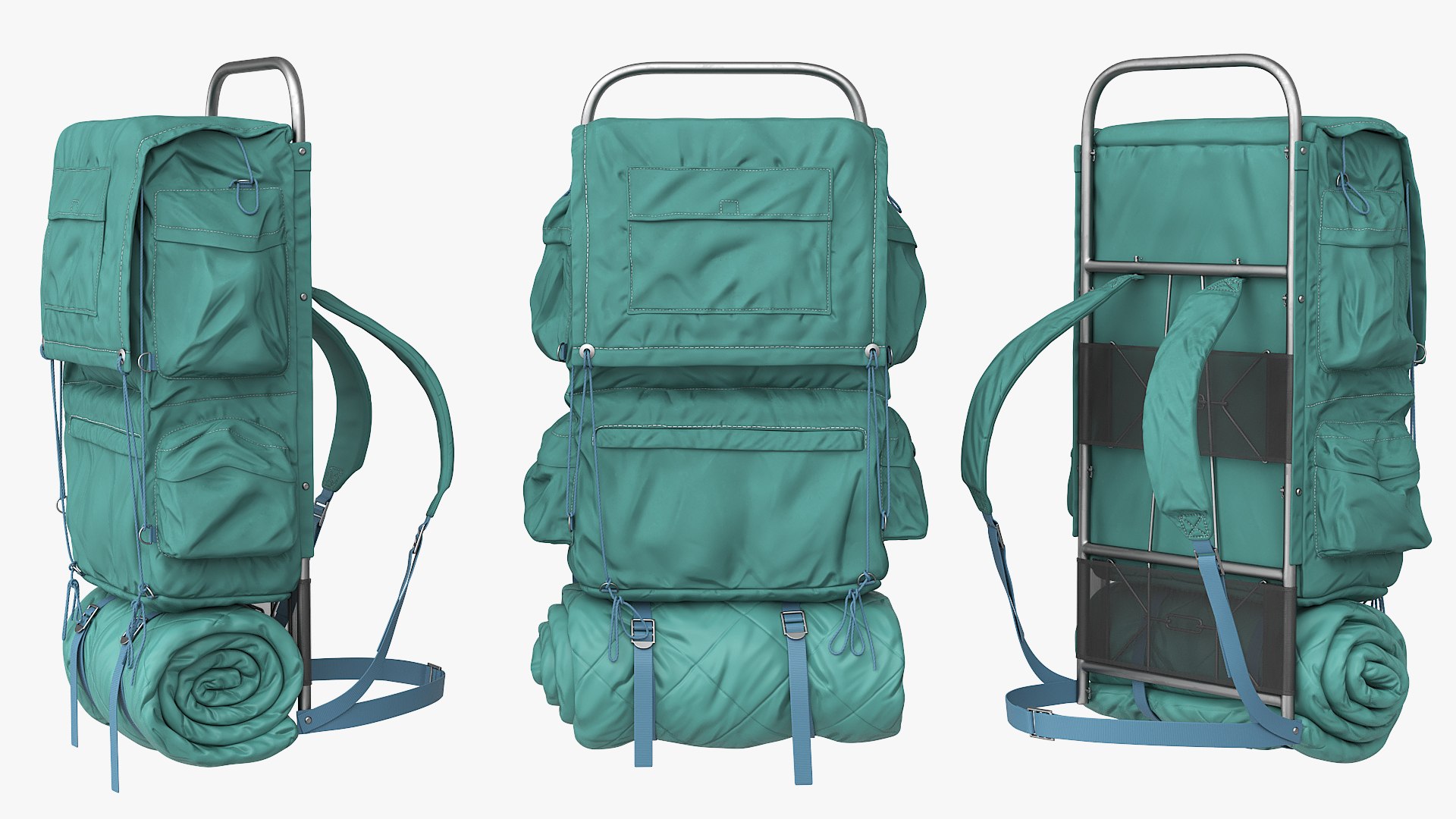 Hiking Backpack With Frame Model - TurboSquid 2410900