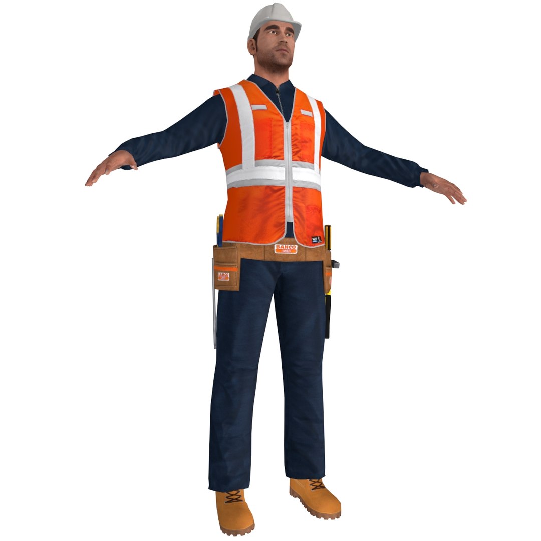 3d model worker man