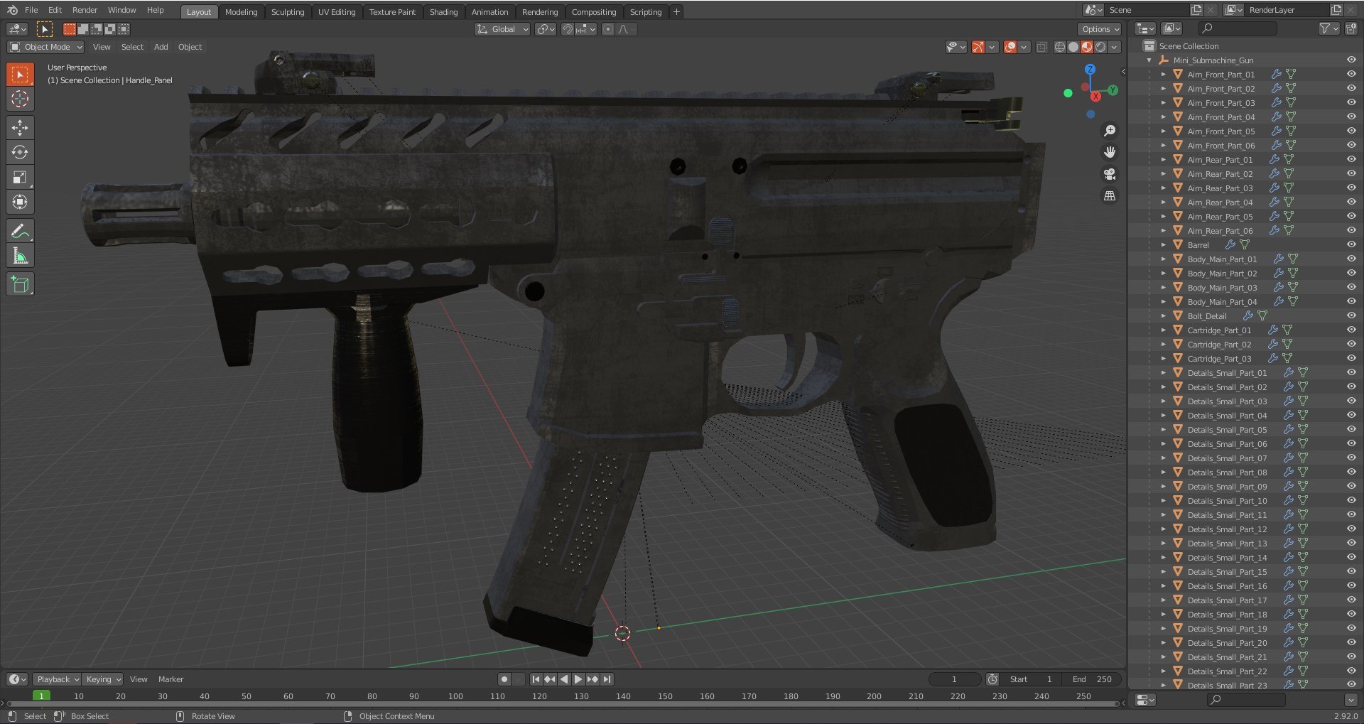 3D Model Mini Submachine Gun - TurboSquid 2151216