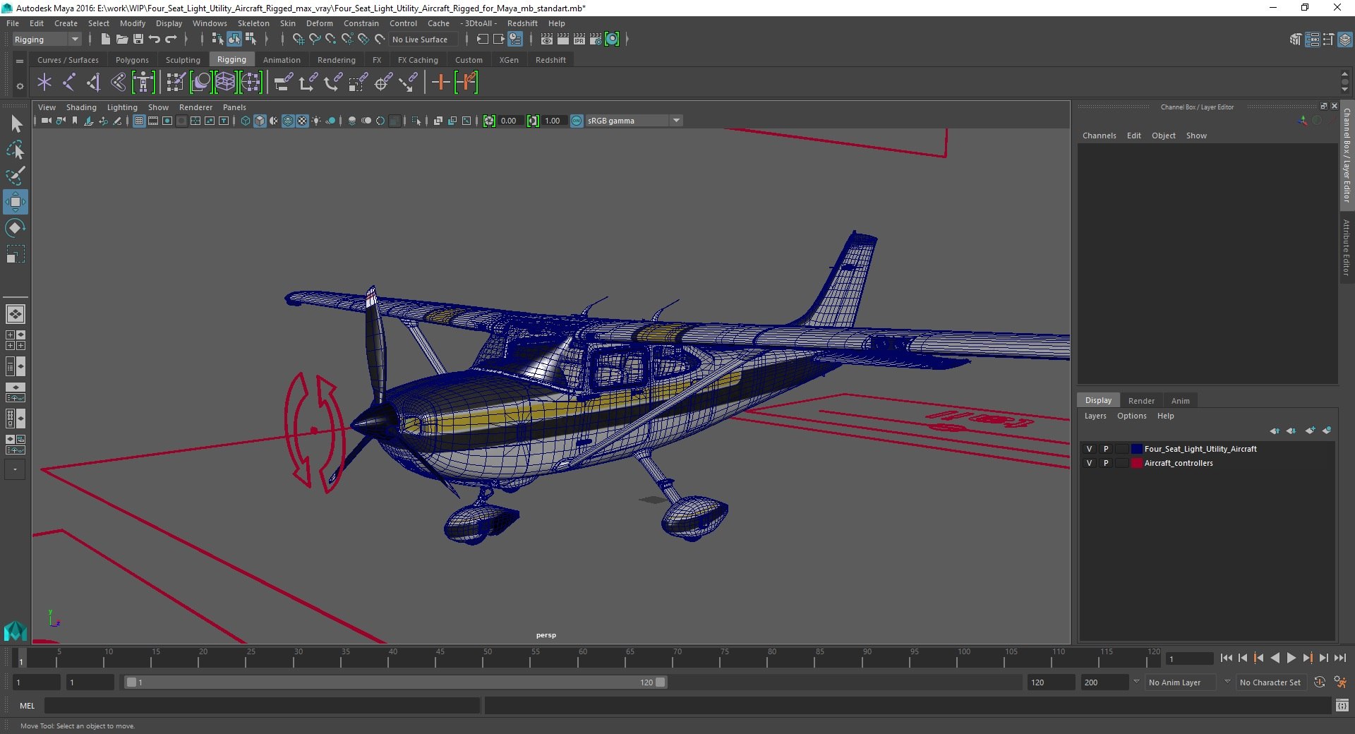 Four Seat Light Utility Aircraft Rigged for Maya 3D - TurboSquid 2052708