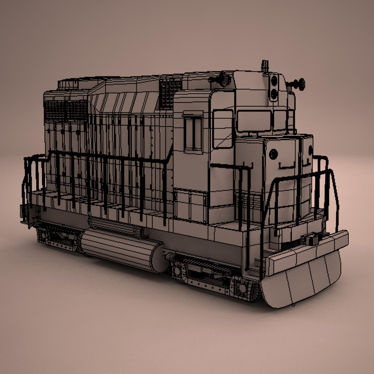 small train engine 3d model