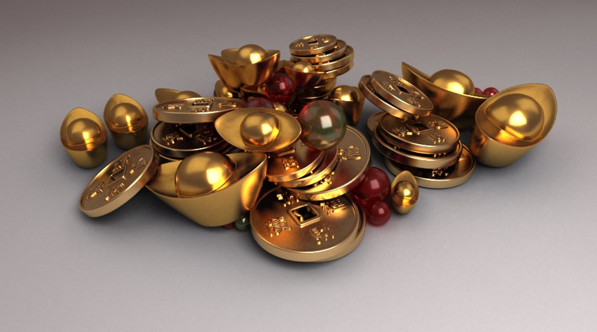 Treasure Pearls Sapphires Cartoon 3D Model - TurboSquid 1654072