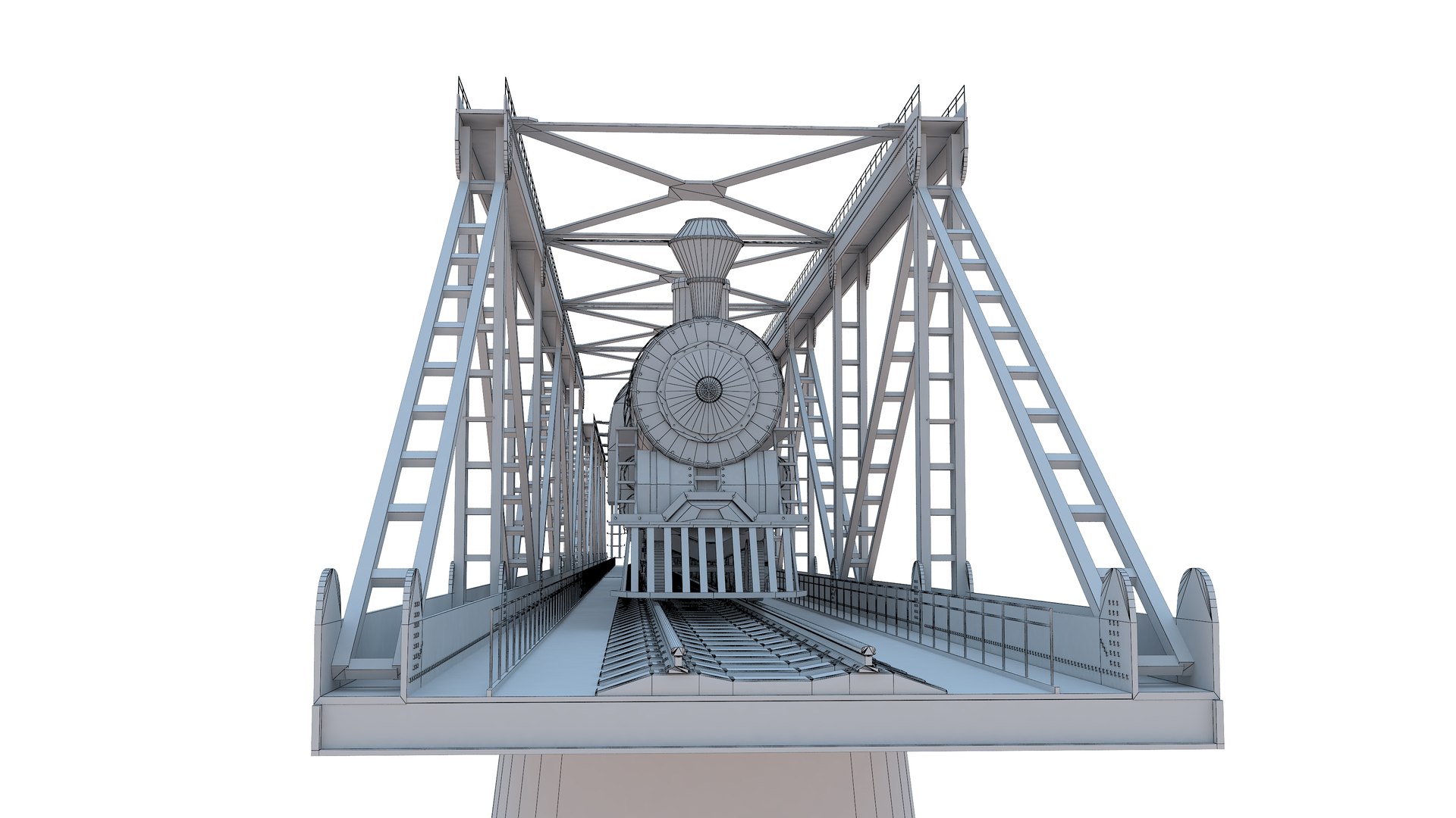 3D Railway Bridge And Train - Black Model - TurboSquid 1923068