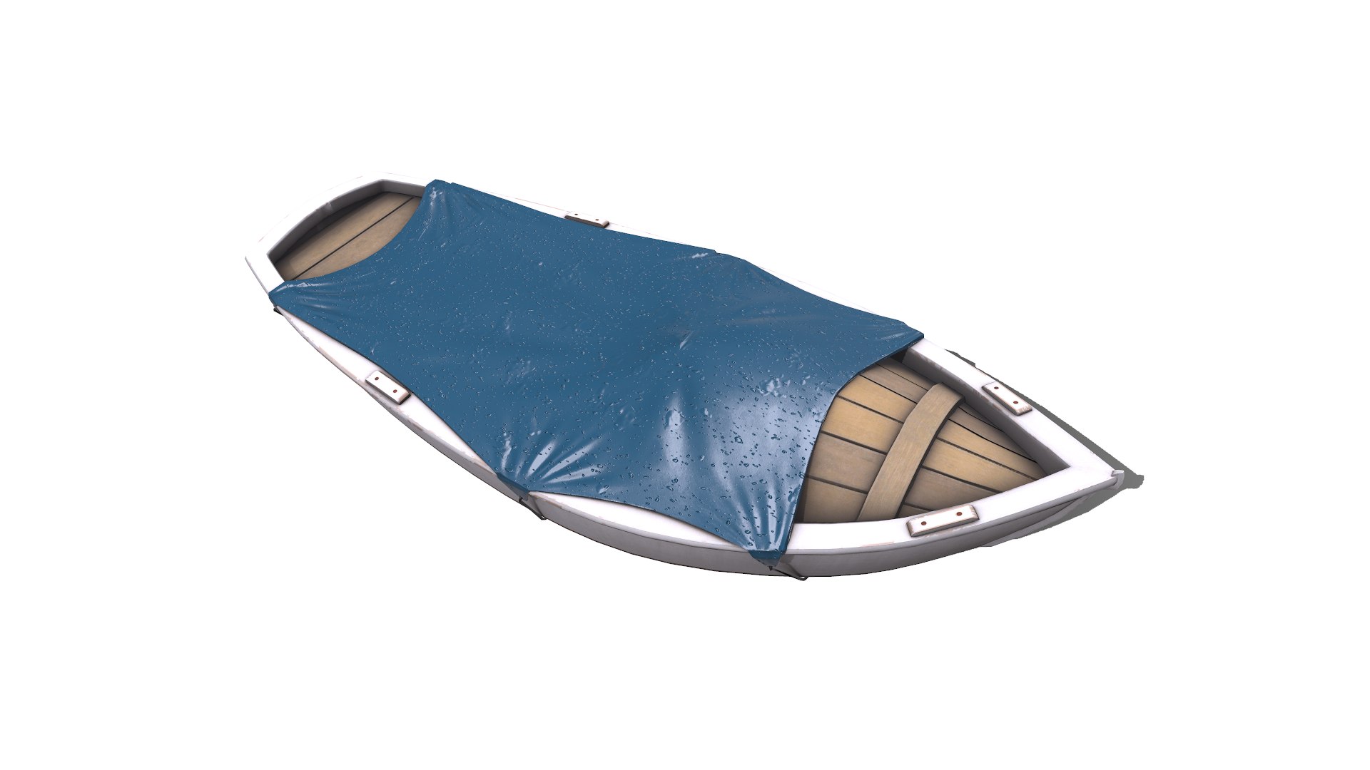 Small Covered Boat Low-poly PBR 3D model - TurboSquid 1971813
