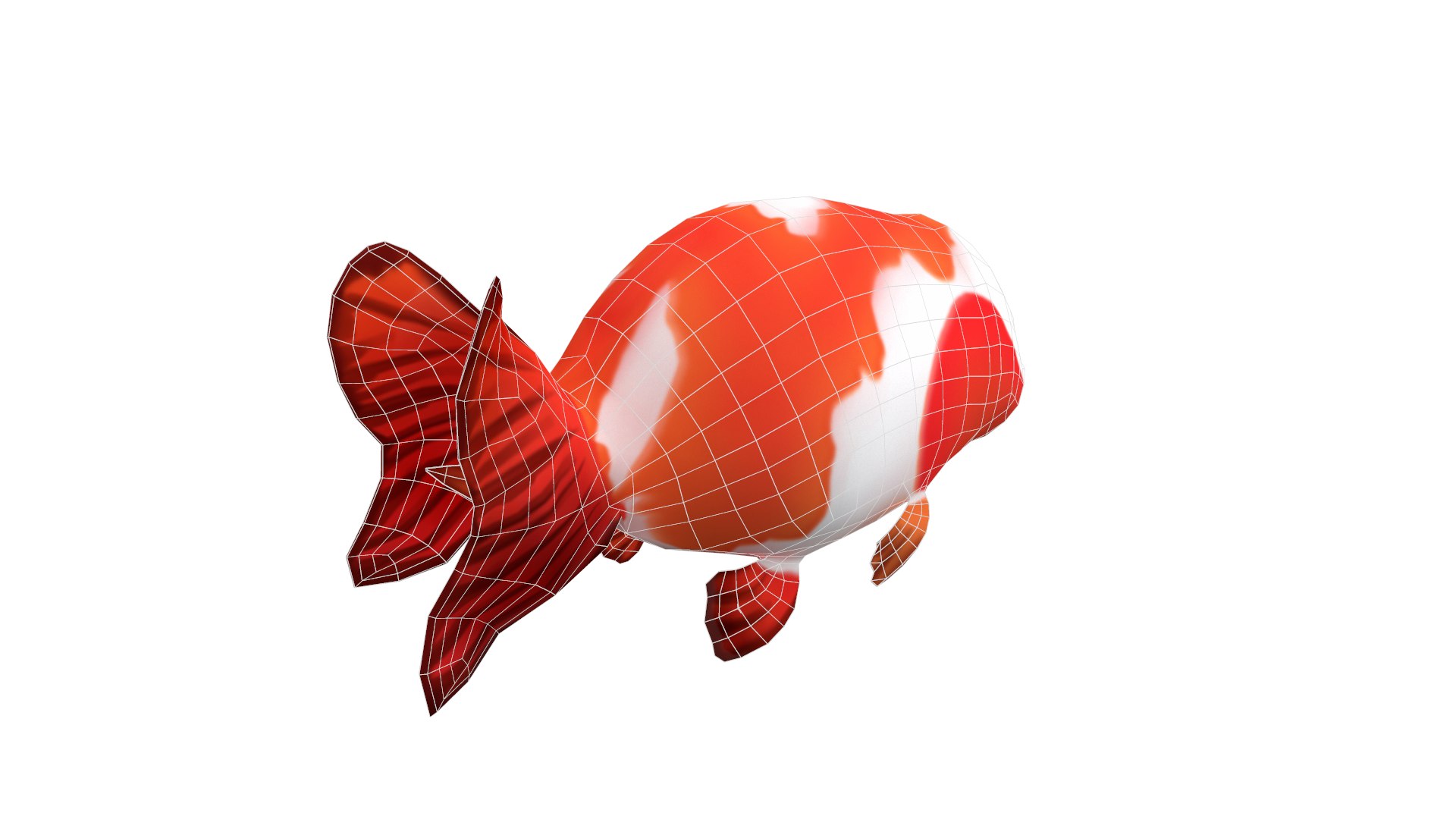 Ranchu gold fish toon 3D model - TurboSquid 1586340