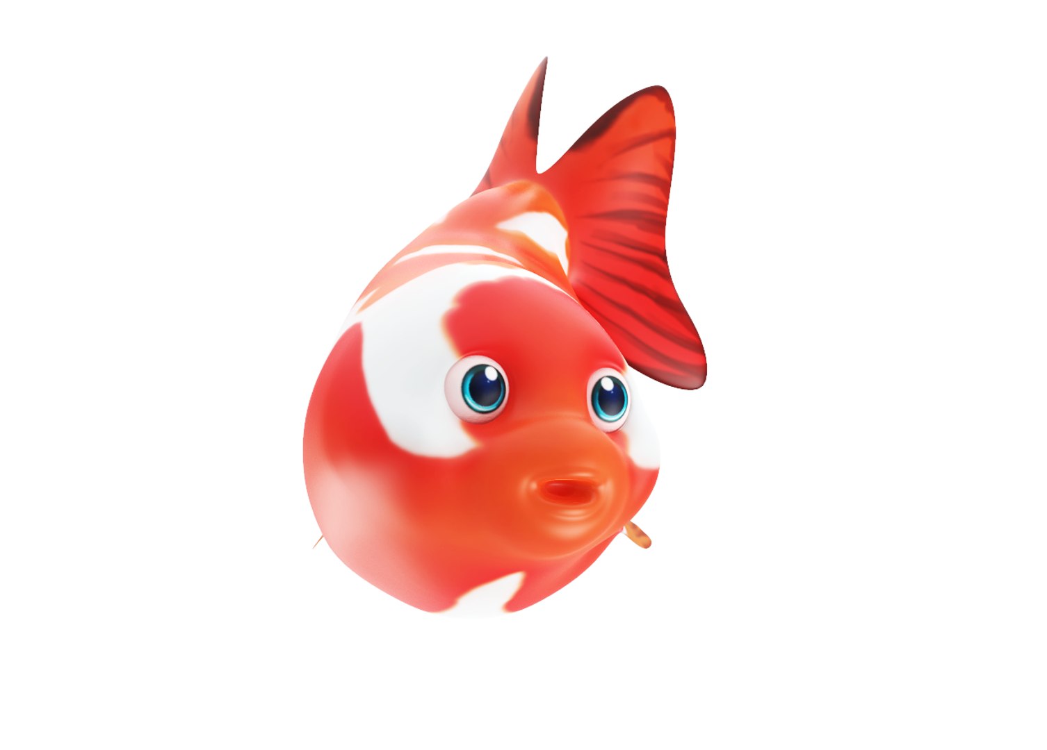 Ranchu gold fish toon 3D model - TurboSquid 1586340