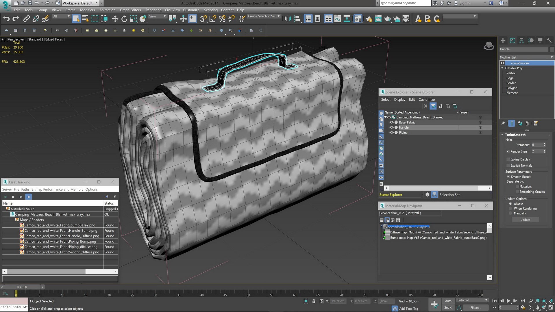3D Camping Mattress Beach Blanket Model - TurboSquid 2152177