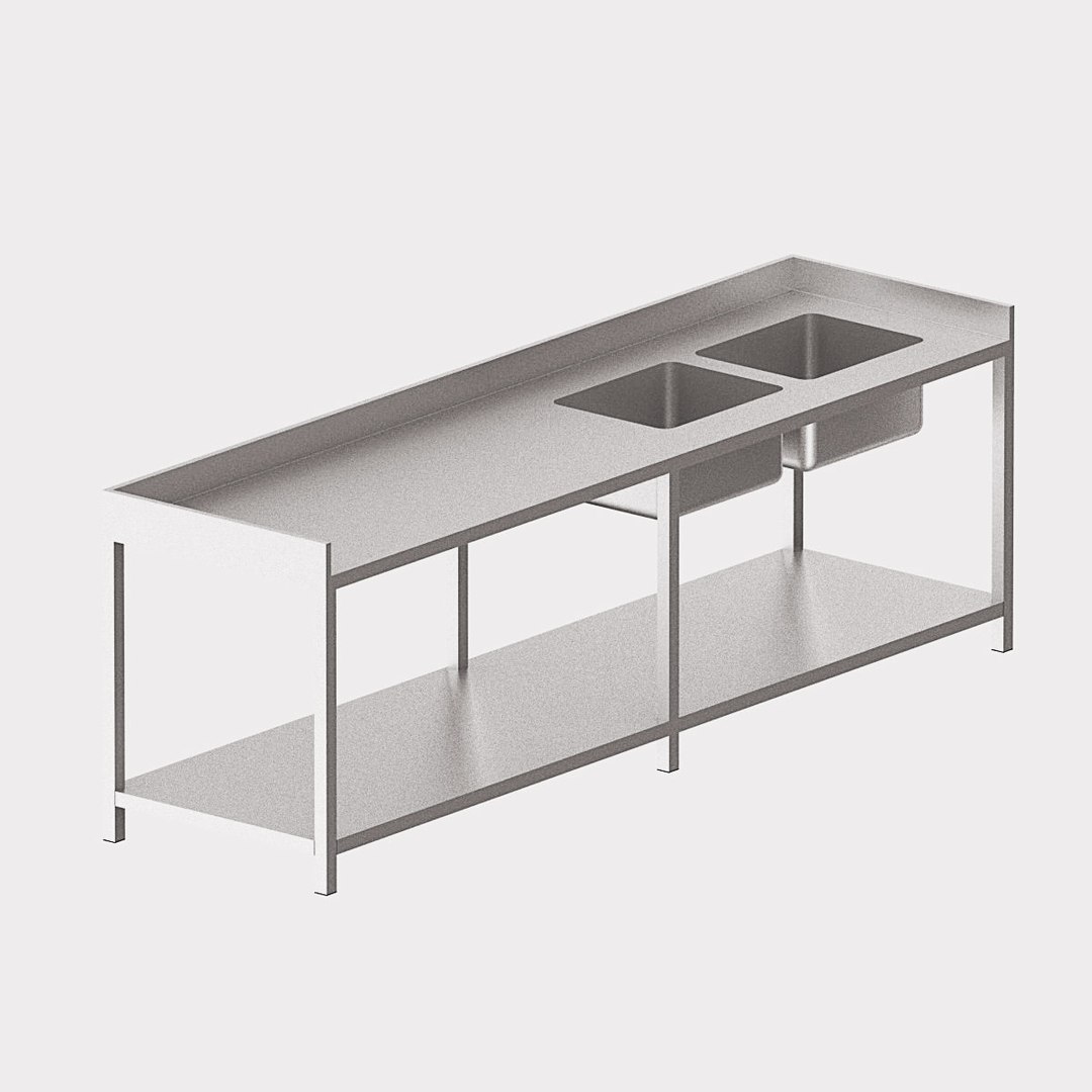 3d model work tables stainless steel