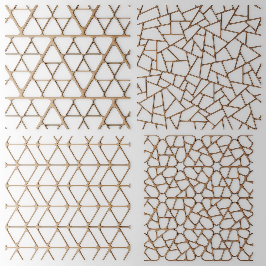 3d Model Of Set Panel Lattice Grille