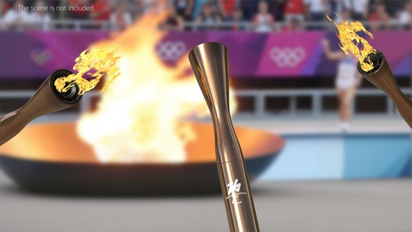 modelo 3d Antorcha Olímpica Milano Cortina 2026 Diseño Oficial Bronce ...