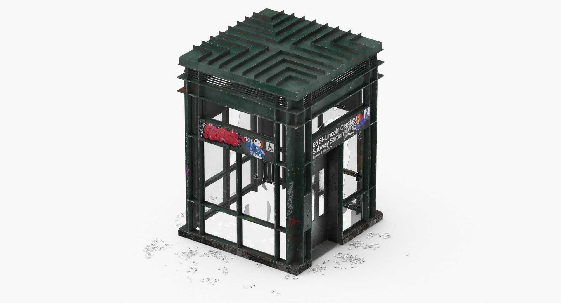 Subway Entrance 03 Destroyed 3D Model - TurboSquid 2069427