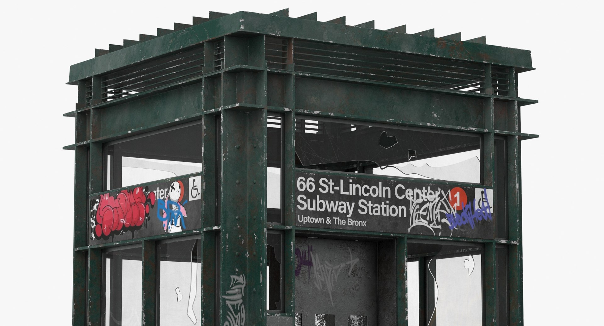 Subway Entrance 03 Destroyed 3D Model - TurboSquid 2069427
