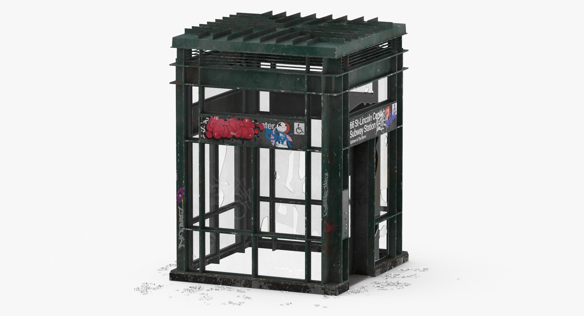 Subway Entrance 03 Destroyed 3D Model - TurboSquid 2069427