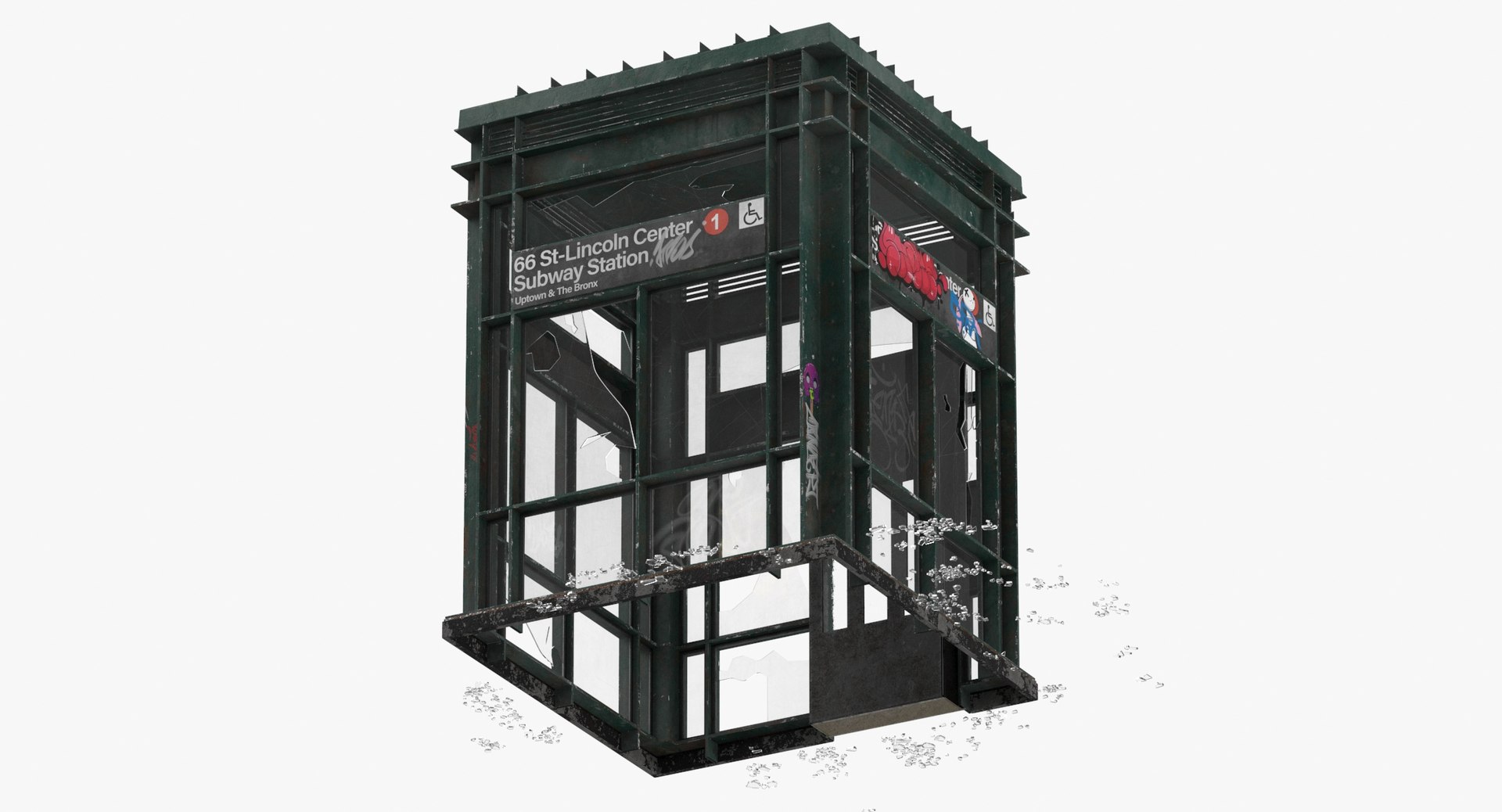 Subway Entrance 03 Destroyed 3D Model - TurboSquid 2069427