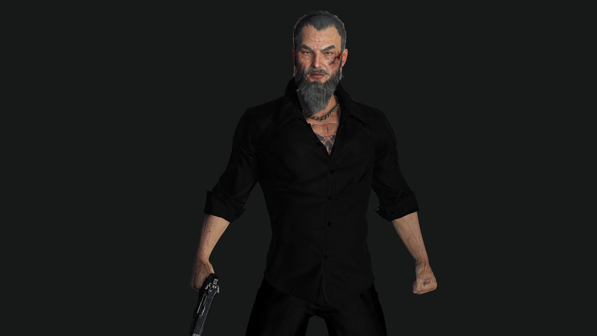 3D AAA 3D REALISTIC ASIAN JAPANESE MAN CHARACTER - OLD YAKUZA ...
