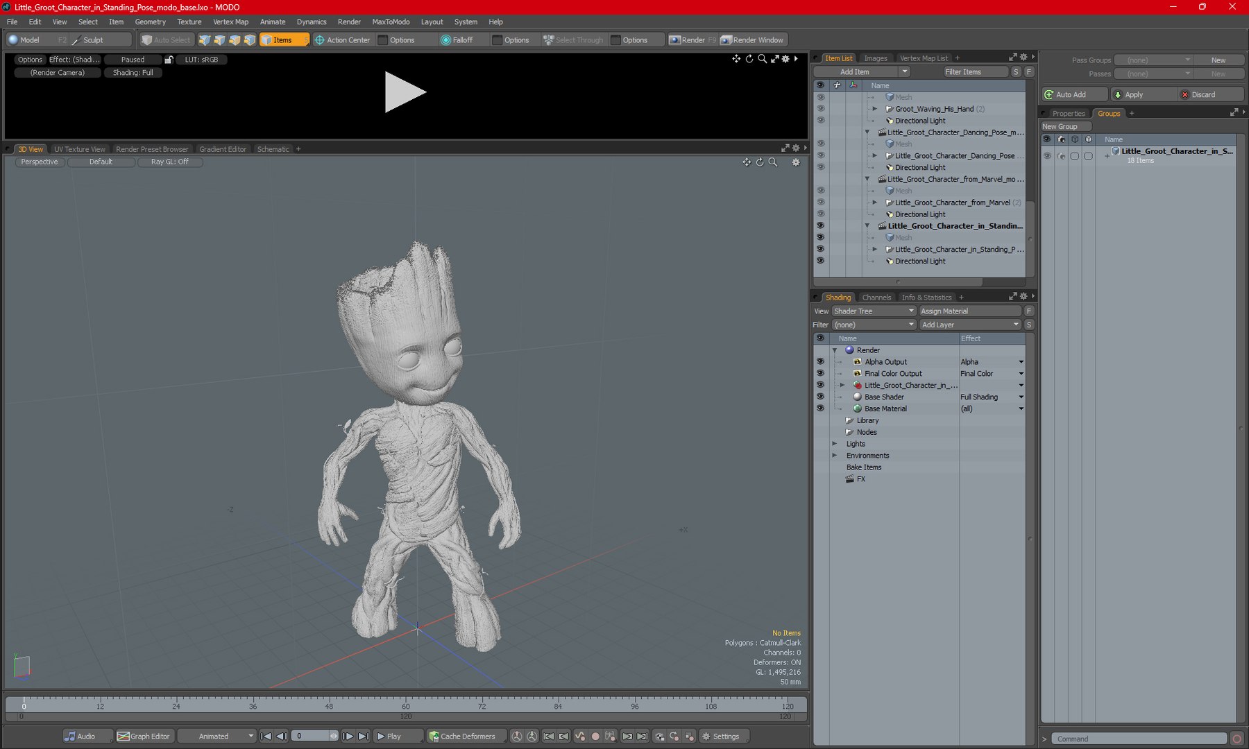 3D Model Little Groot Character In Standing Pose For 3D Print ...
