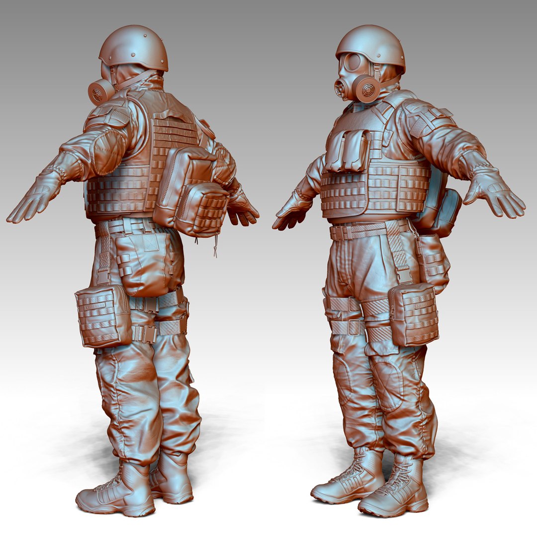 3d Zbrush Sas Soldier Set Model
