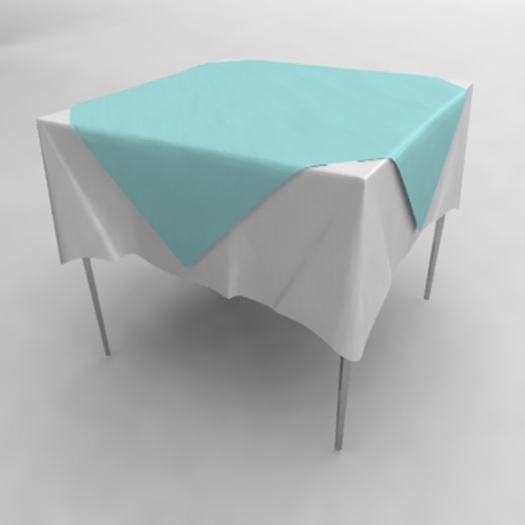 3d Model Table Tableclothes