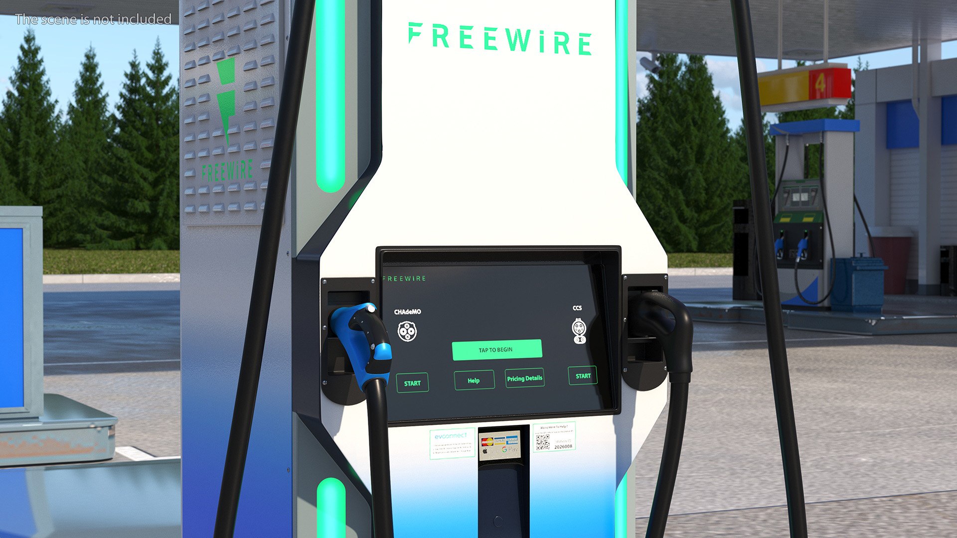 Freewire Ultrafast EV Boost Charger 200 Blue Rigged For Maya 3D Model ...