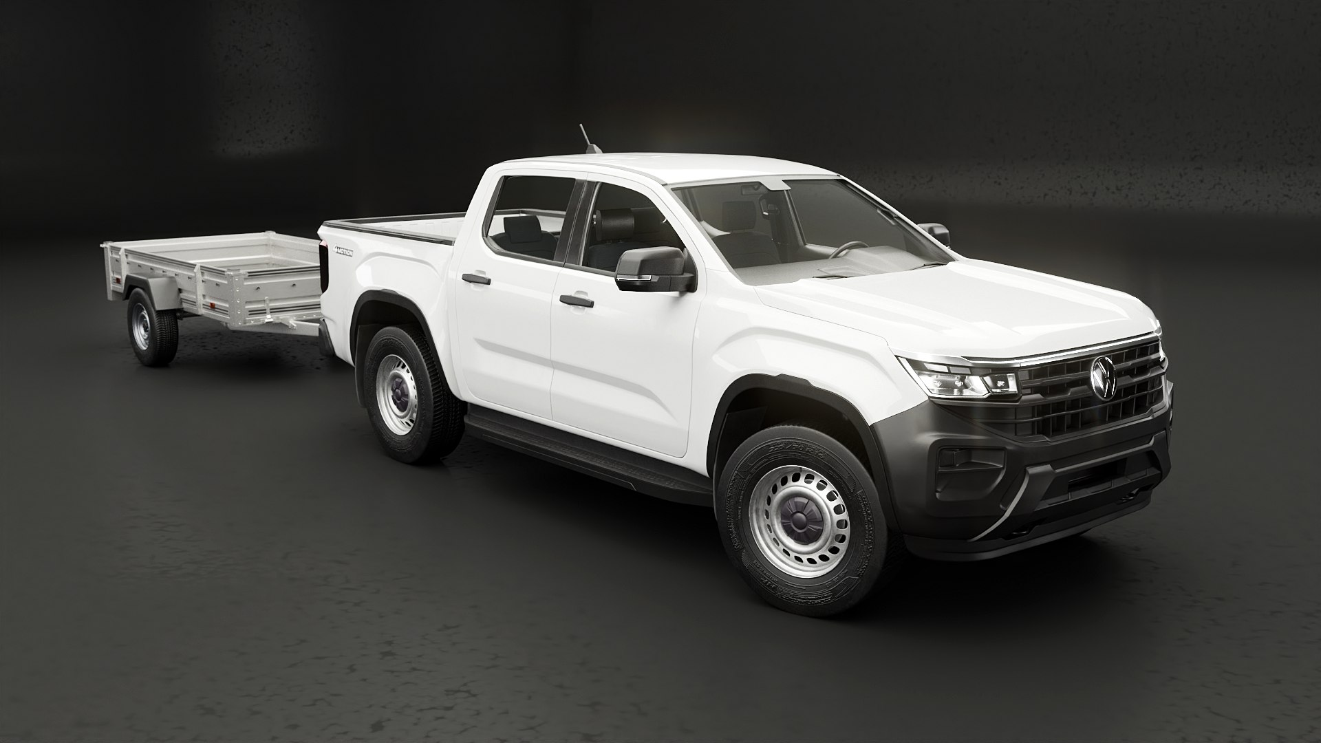 VW Amarok II and Utility Garden Car Trailer 3D - TurboSquid 2172421