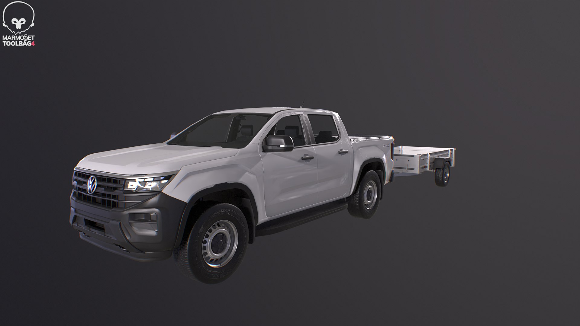 VW Amarok II and Utility Garden Car Trailer 3D - TurboSquid 2172421