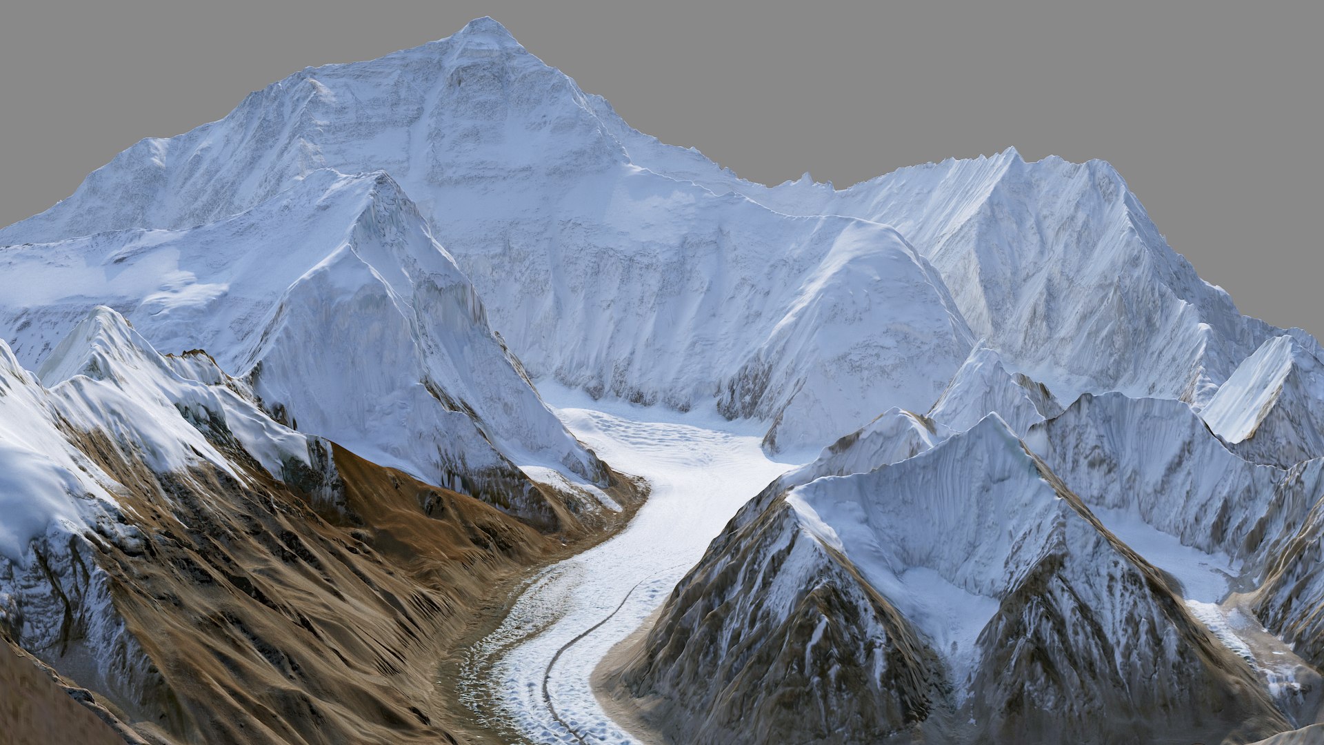 3D Everest Mountain Range V2 Model - TurboSquid 1870235