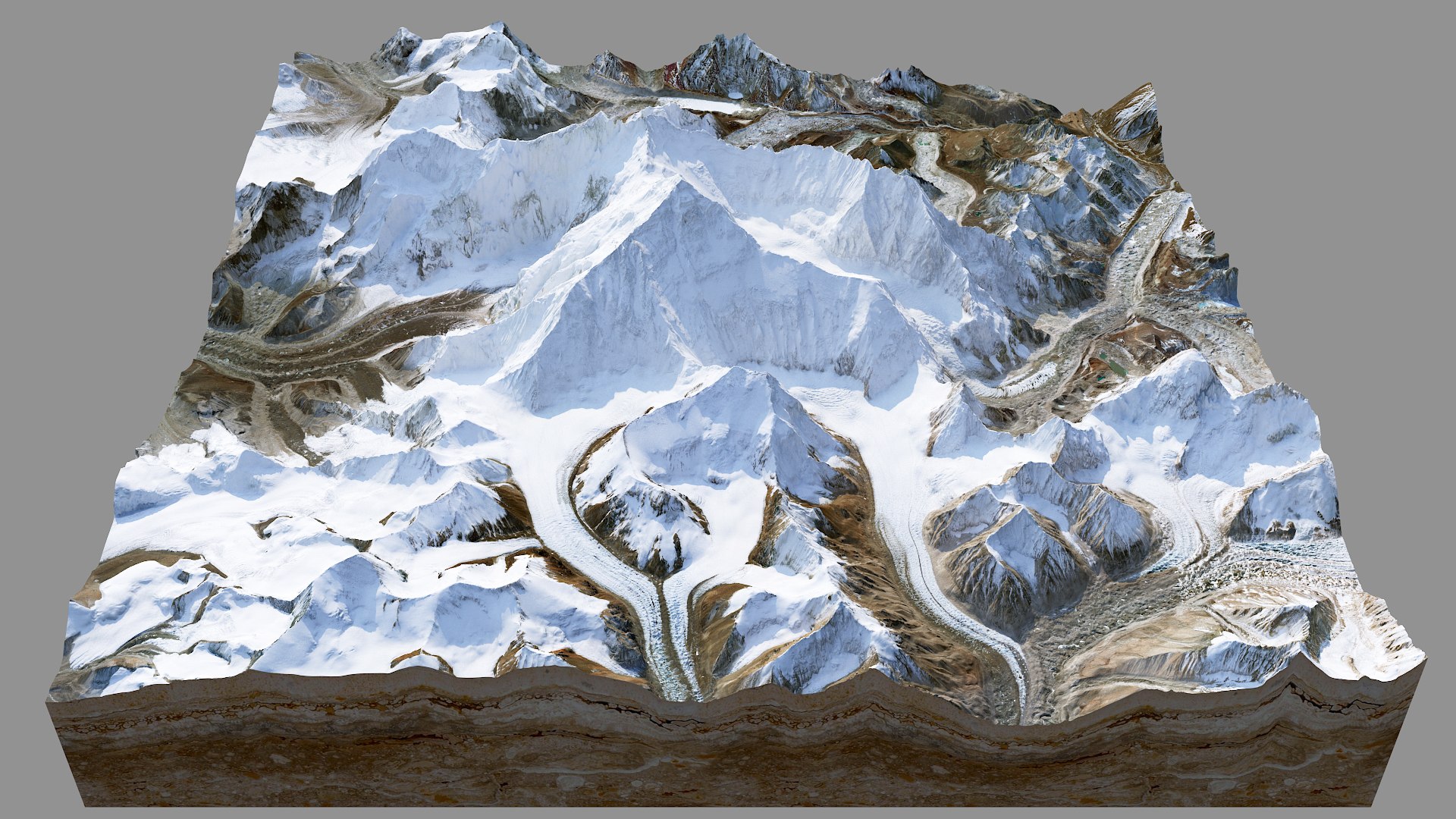 3D Everest Mountain Range V2 Model - TurboSquid 1870235