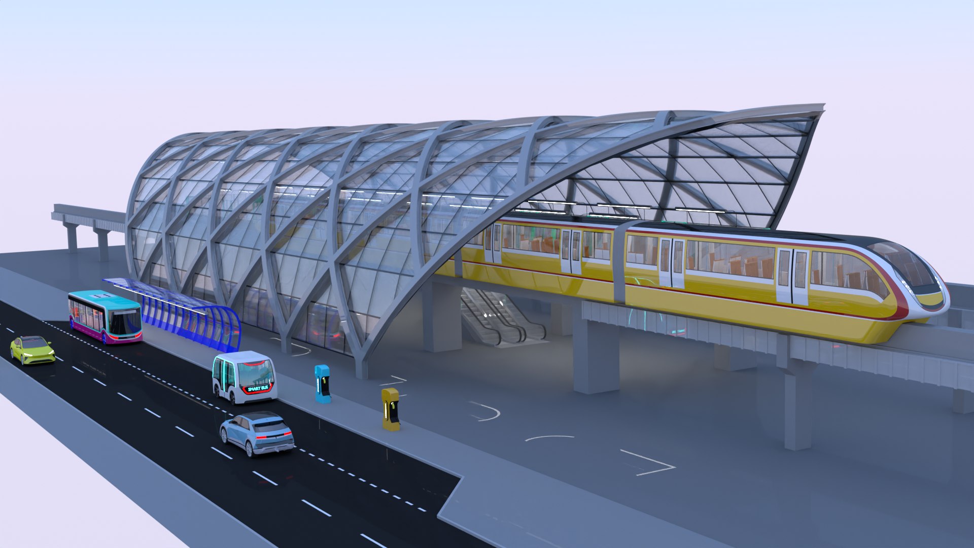 3D Monorail Stations Collection IX 2024 Model - TurboSquid 2192549