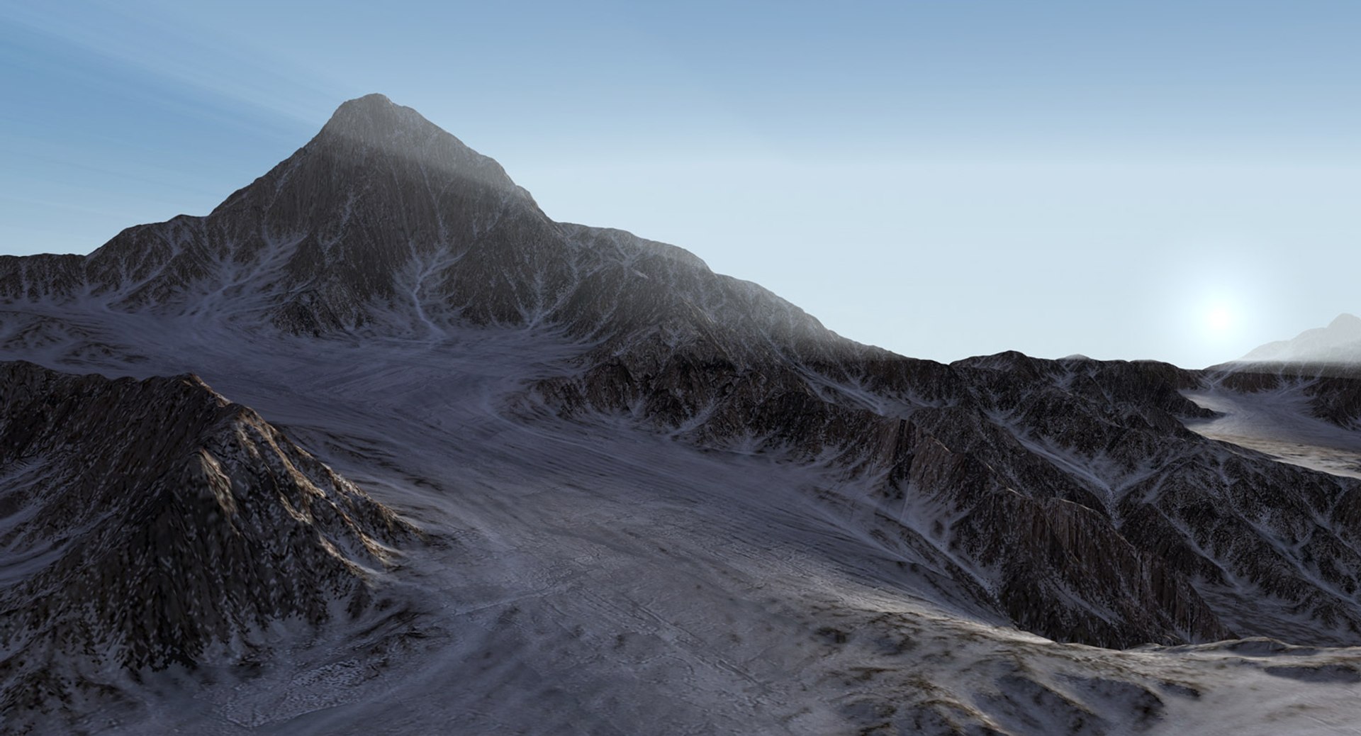3d Mountain Range Landscape Terrain Model