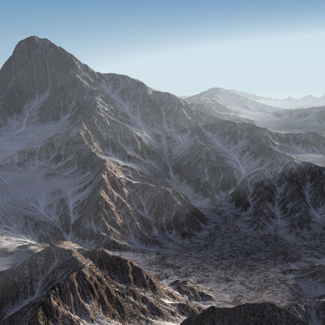 3d Mountain Range Landscape Terrain Model