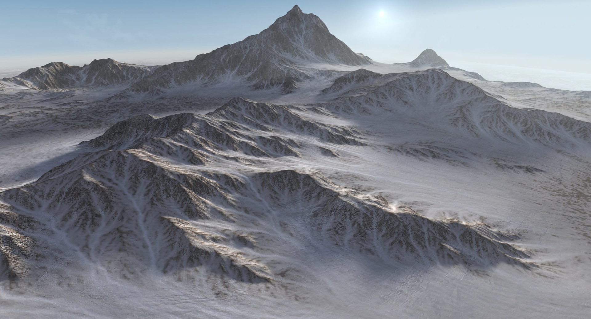3d Mountain Range Landscape Terrain Model