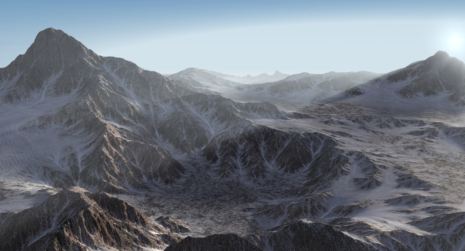 3d Mountain Range Landscape Terrain Model