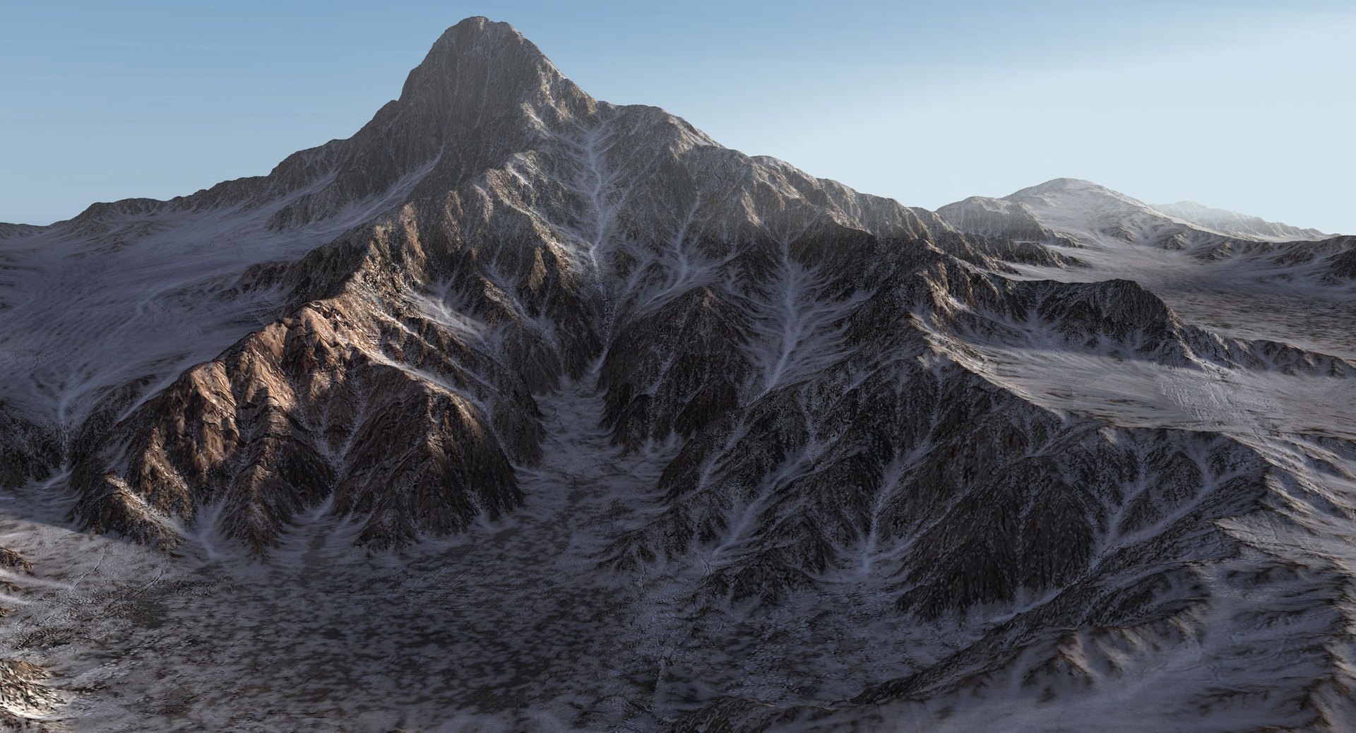 3d Mountain Range Landscape Terrain Model