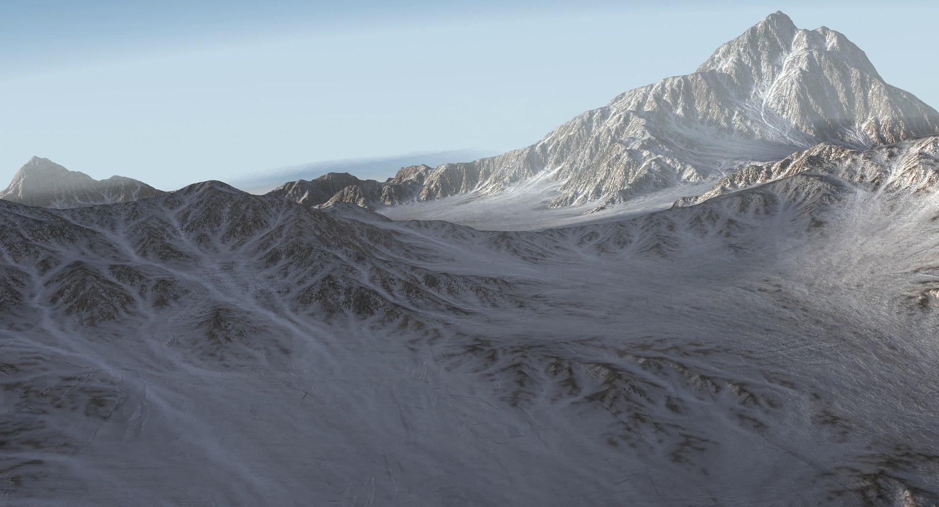 3d Mountain Range Landscape Terrain Model