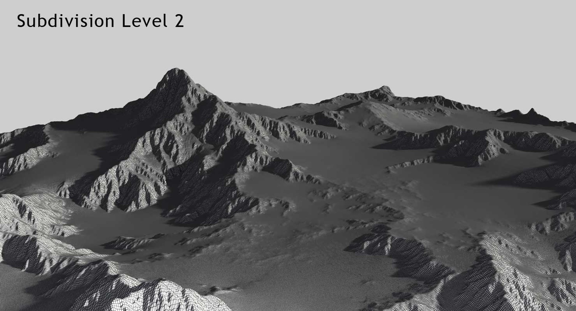 3d Mountain Range Landscape Terrain Model
