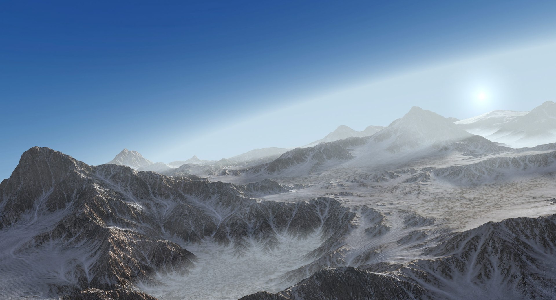 3d Mountain Range Landscape Terrain Model