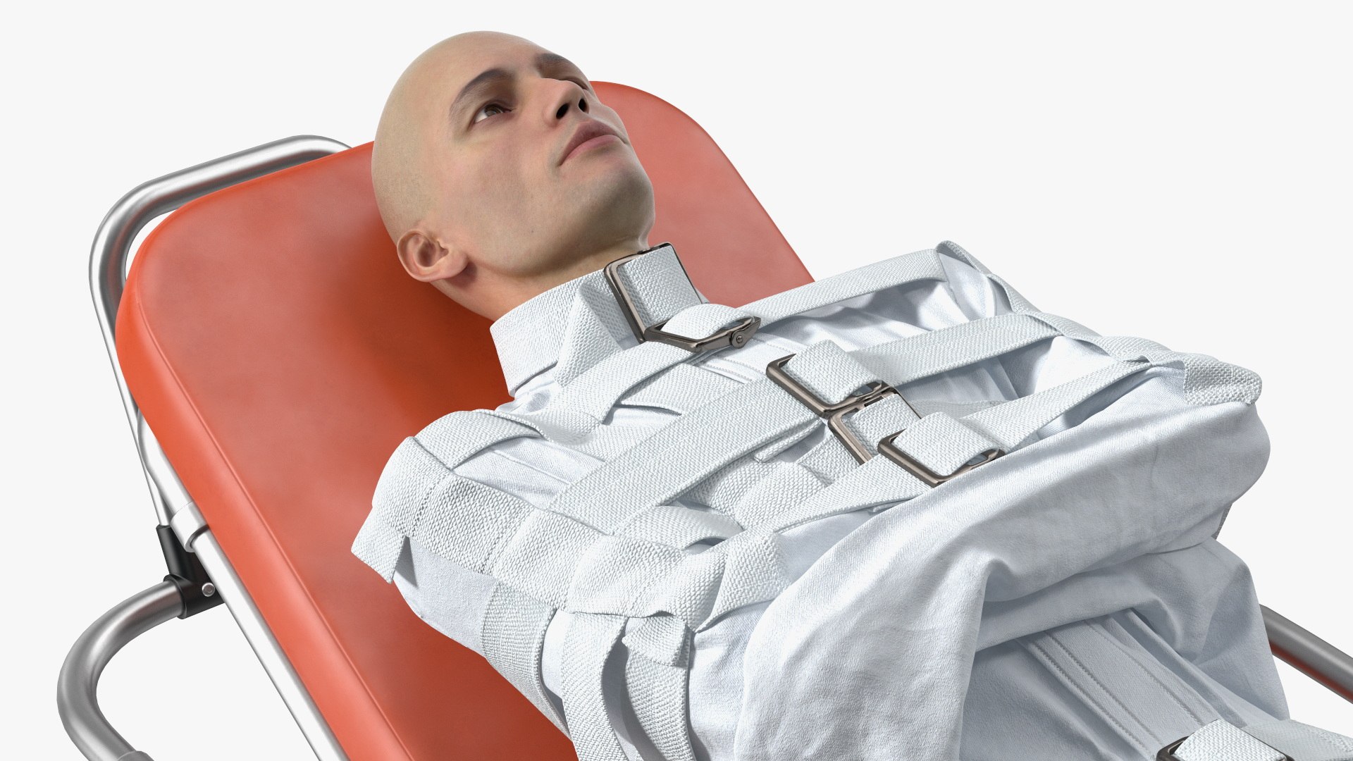 Patient In Straitjacket On Stretcher 3D Model - TurboSquid 2292363