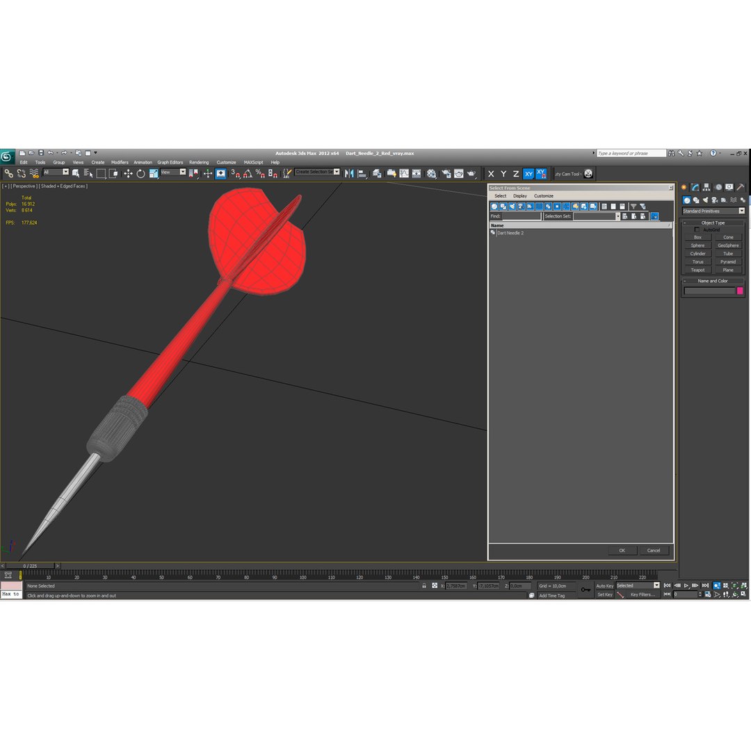 Dart Needle 2 Red 3d Max
