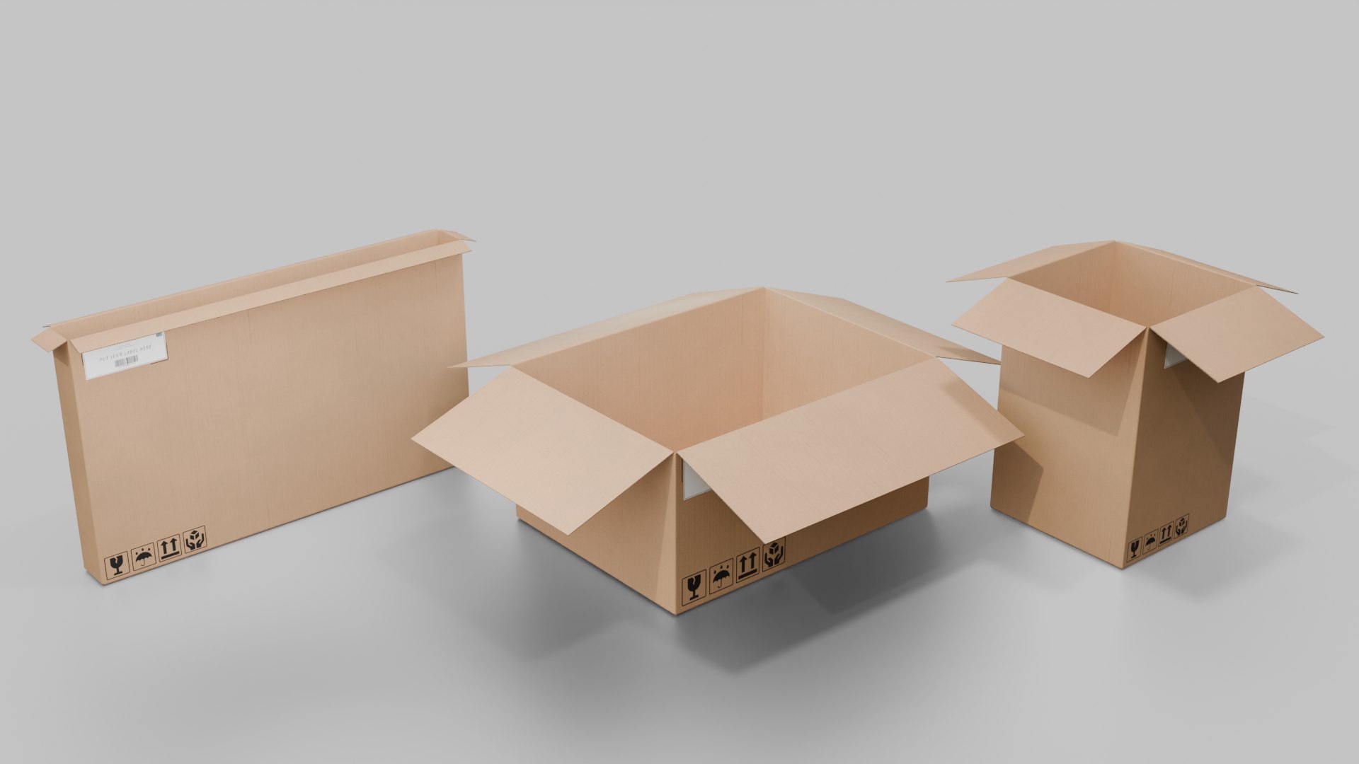 Multi-Size Cardboard Box Bundle - Rigged And Customizable 3D Model ...