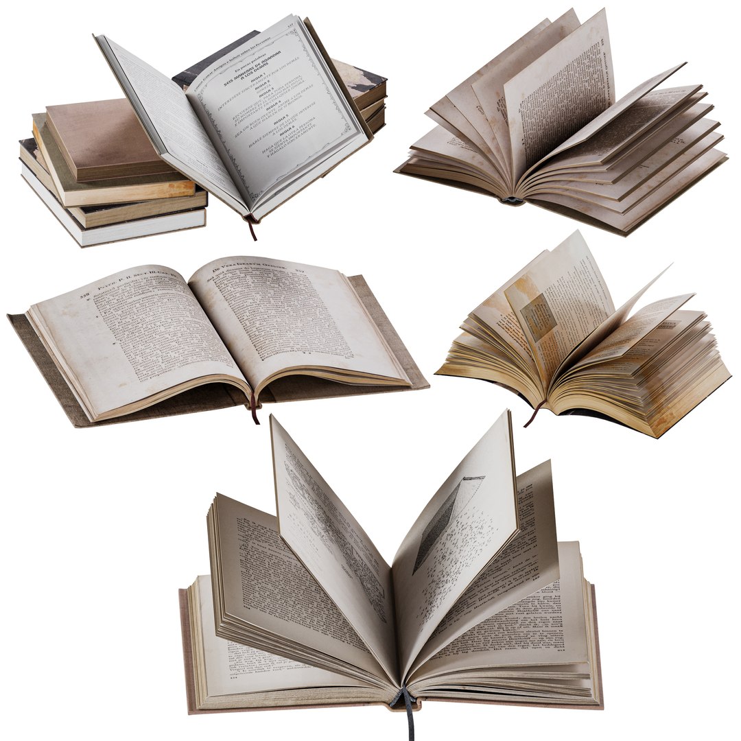 Set Of Books 8 - Opened Books Model - TurboSquid 1909261