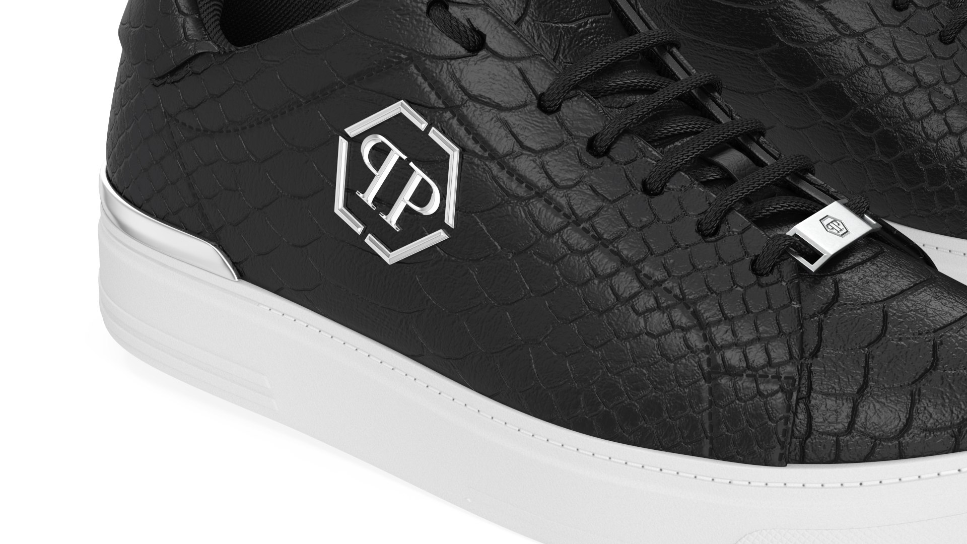 3D Sneakers Philipp Plein Python Lo-Top Black - TurboSquid 2112318