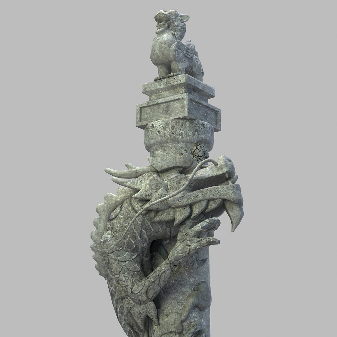 3D Chinese Dragon Pillar Model - TurboSquid 1362080