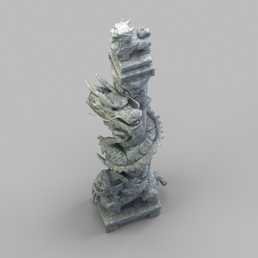 3D Chinese Dragon Pillar Model - TurboSquid 1362080