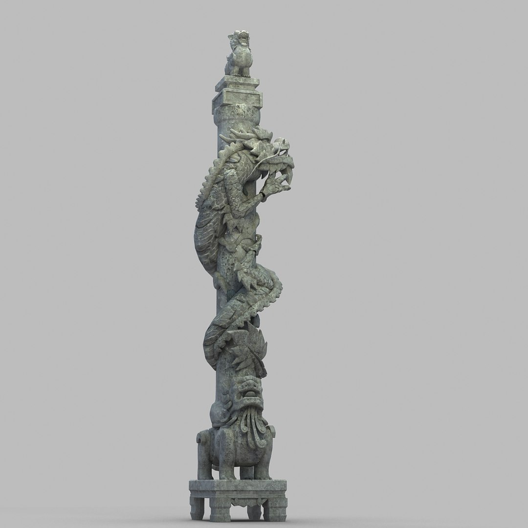 3D Chinese Dragon Pillar Model - TurboSquid 1362080